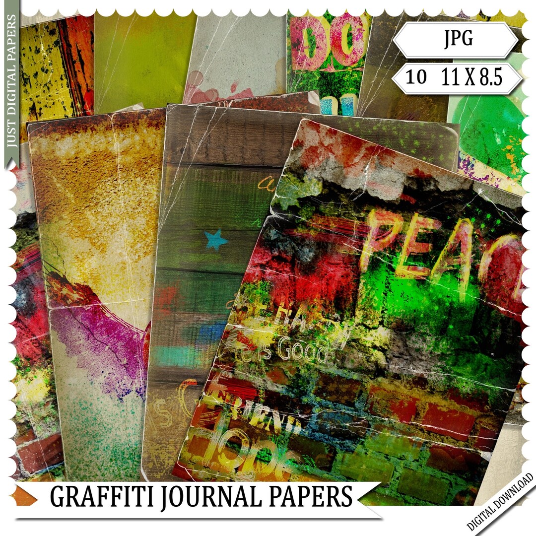 Journal Papers, Graffiti Look Journal, Urban Scrapbook, Papers ...