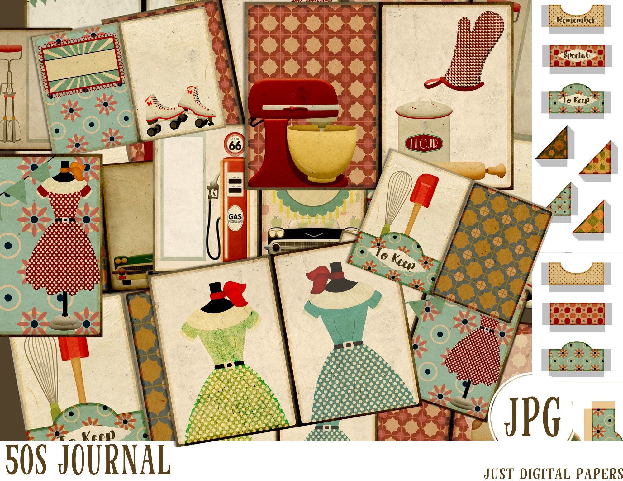 50s Journal 50s Printable Scrapbookdigital Printable - Etsy Australia