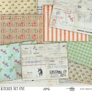 Retro Kitchen Journal: Printable Cooking Papers (digital Download) - Etsy