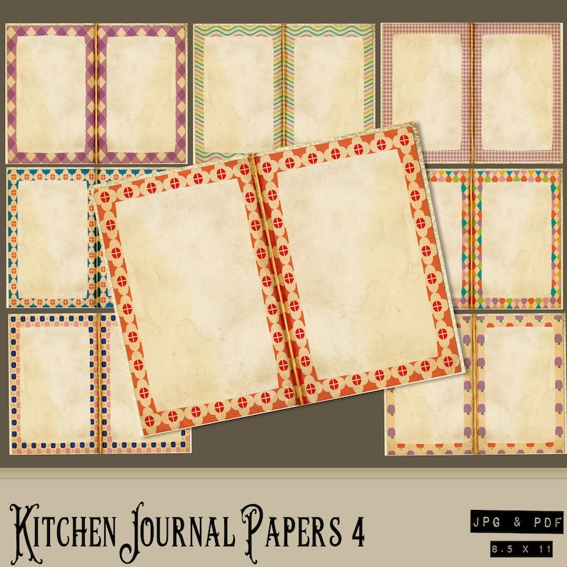 Kitchen papers Journal Papers Cooking papers Ephemera | Etsy