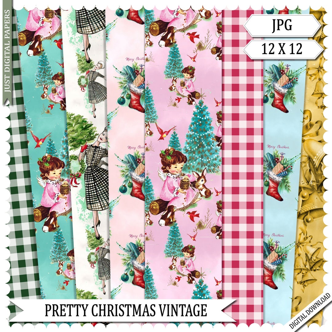 Vintage Christmas,papers Retro Christmas Papers, Christmas Paper ...
