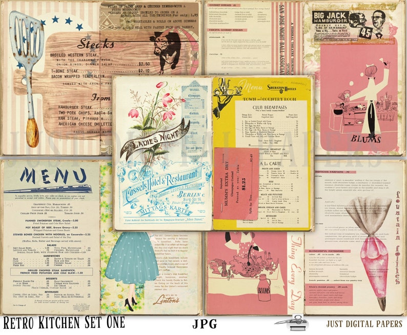 Retro Kitchen Journal: Printable Cooking Papers (digital Download) - Etsy