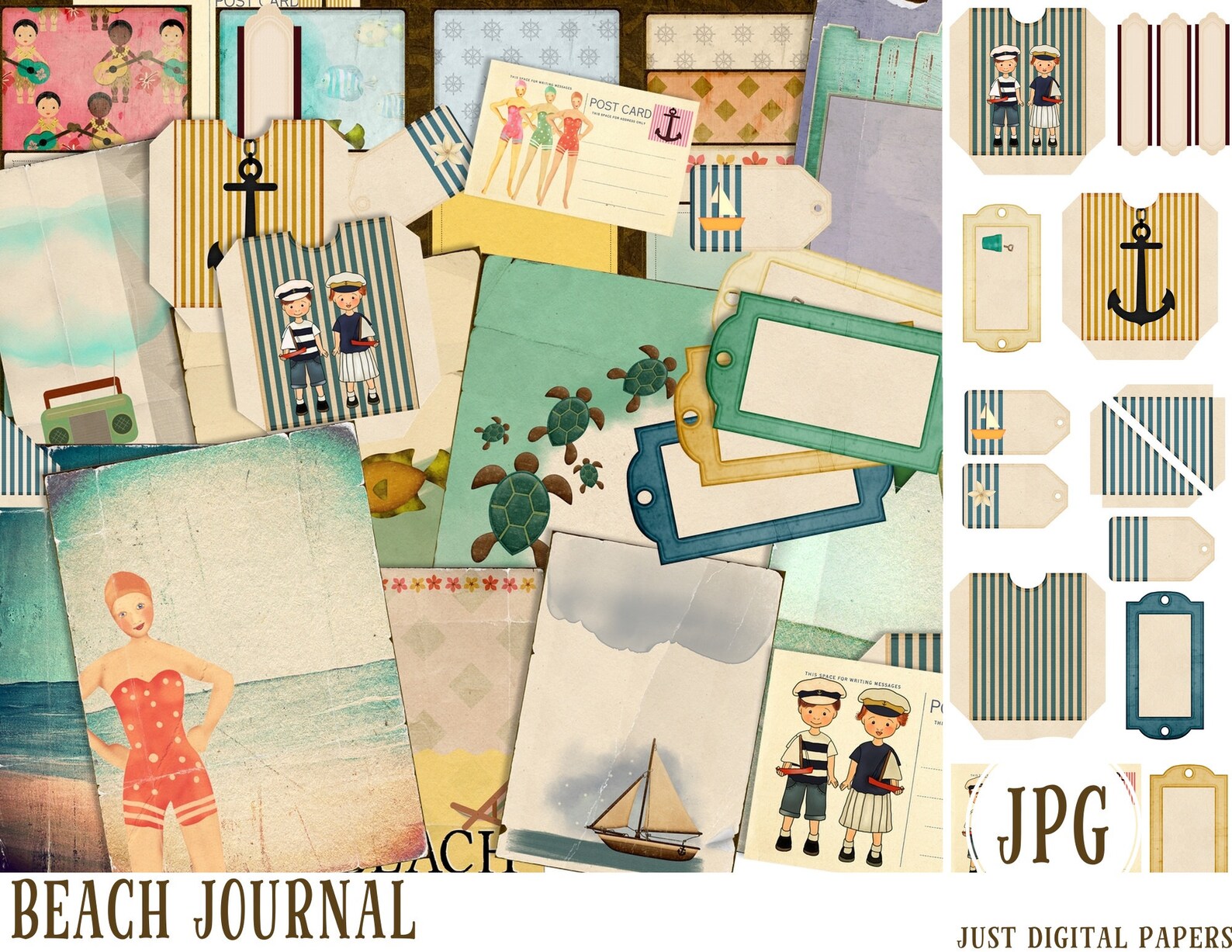 Beach Journal Ocean Kit Printable Scrapbook Digital - Etsy