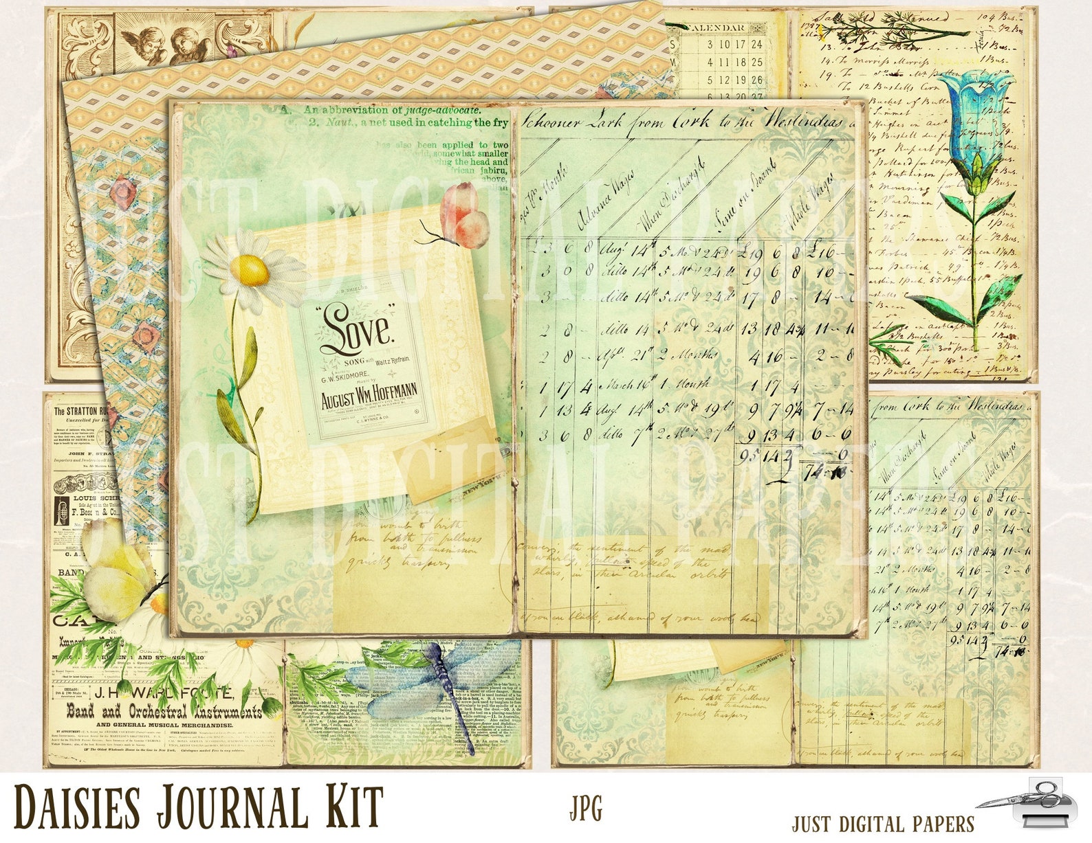 Daisy Journal Junk Journal Daisy Papers Ephemera Instant - Etsy