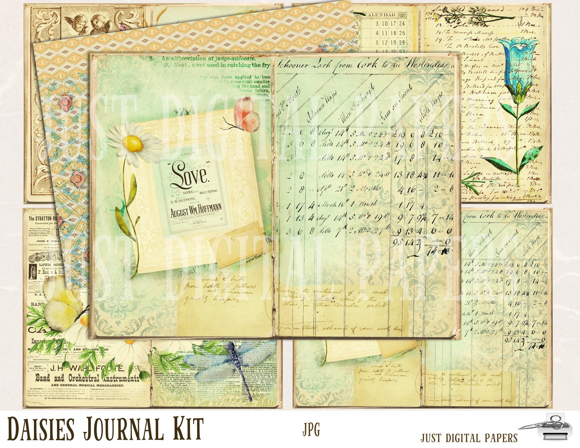 Daisy Journal Junk Journal Daisy Papers Ephemera Instant - Etsy