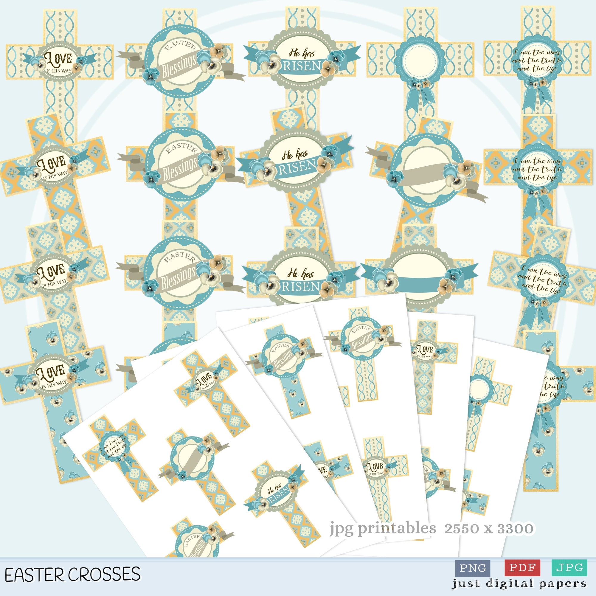 Easter Cross Printable, Easter, Printable, Digital, Printable Journal ...