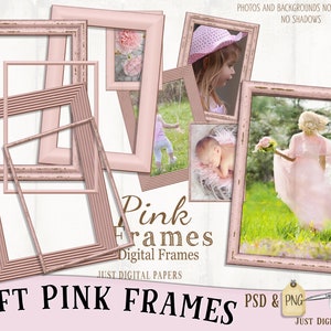 Pink Wood Frames Digital Frames Psd Frames Scrapbook - Etsy Australia
