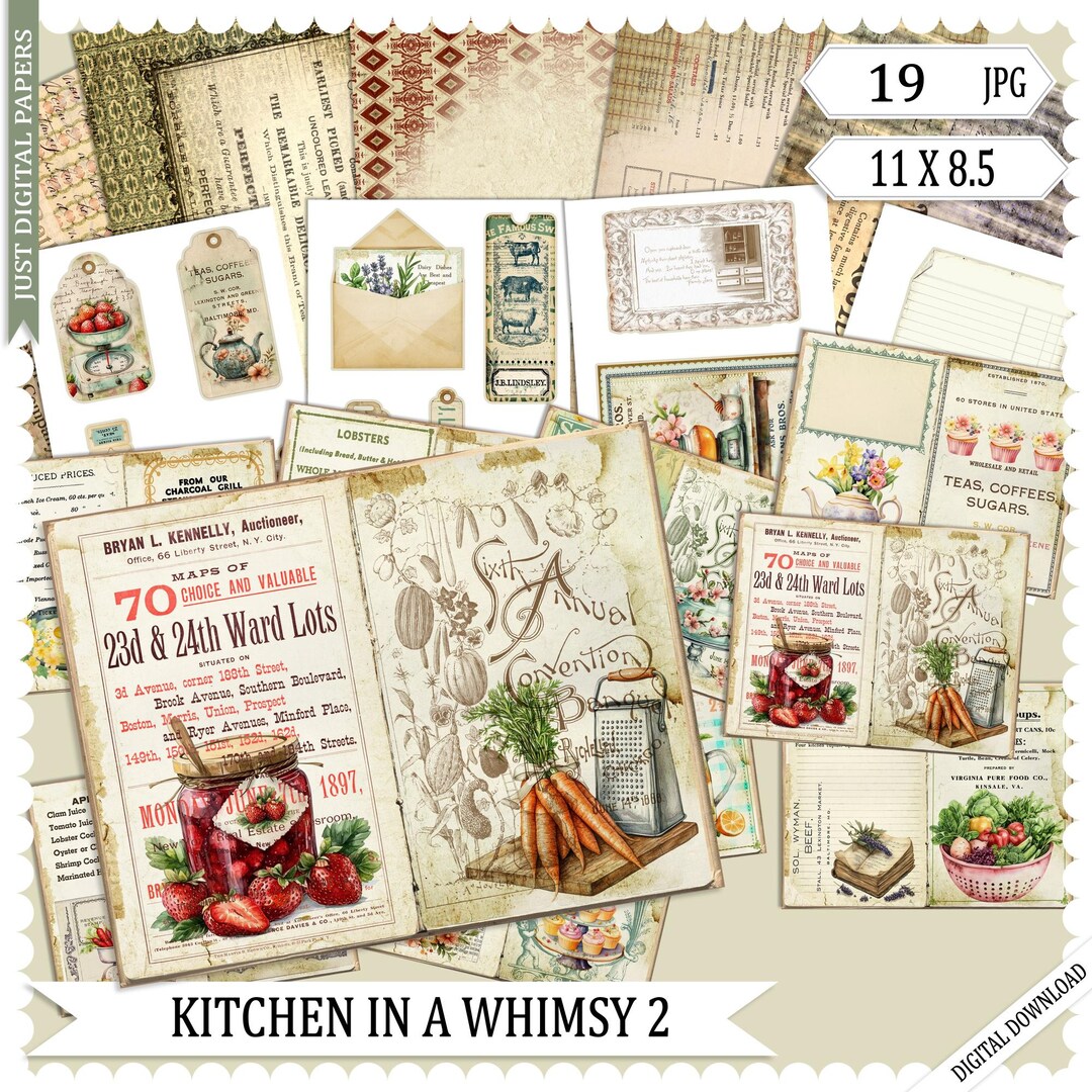 Kitchen Whimsy, Journal, Printable, Instant Download, Cooking Journal ...