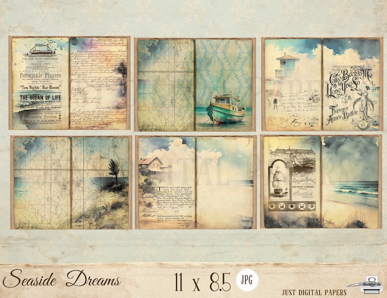 Sea Journal, Ephemera, Journal Junk, Ocean Journal, Seaside Scrapbook ...