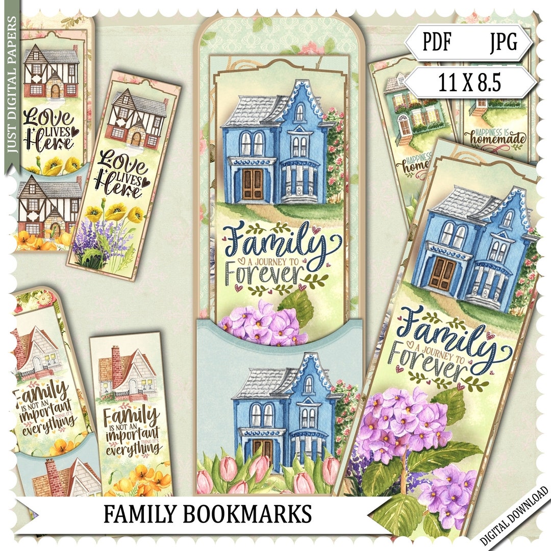 Printable Bookmarks, Family Sentiments, Houses, Printable, Folder ...