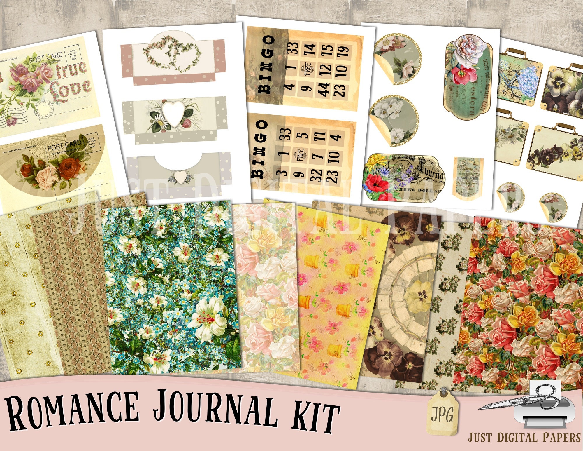 Romance Journal, Valentines Journal, Memory Journal, Love Scrapbook ...