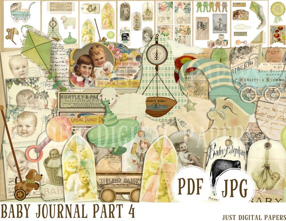 Baby Journal Junk Journal Baby Images Ephemera Instant - Etsy