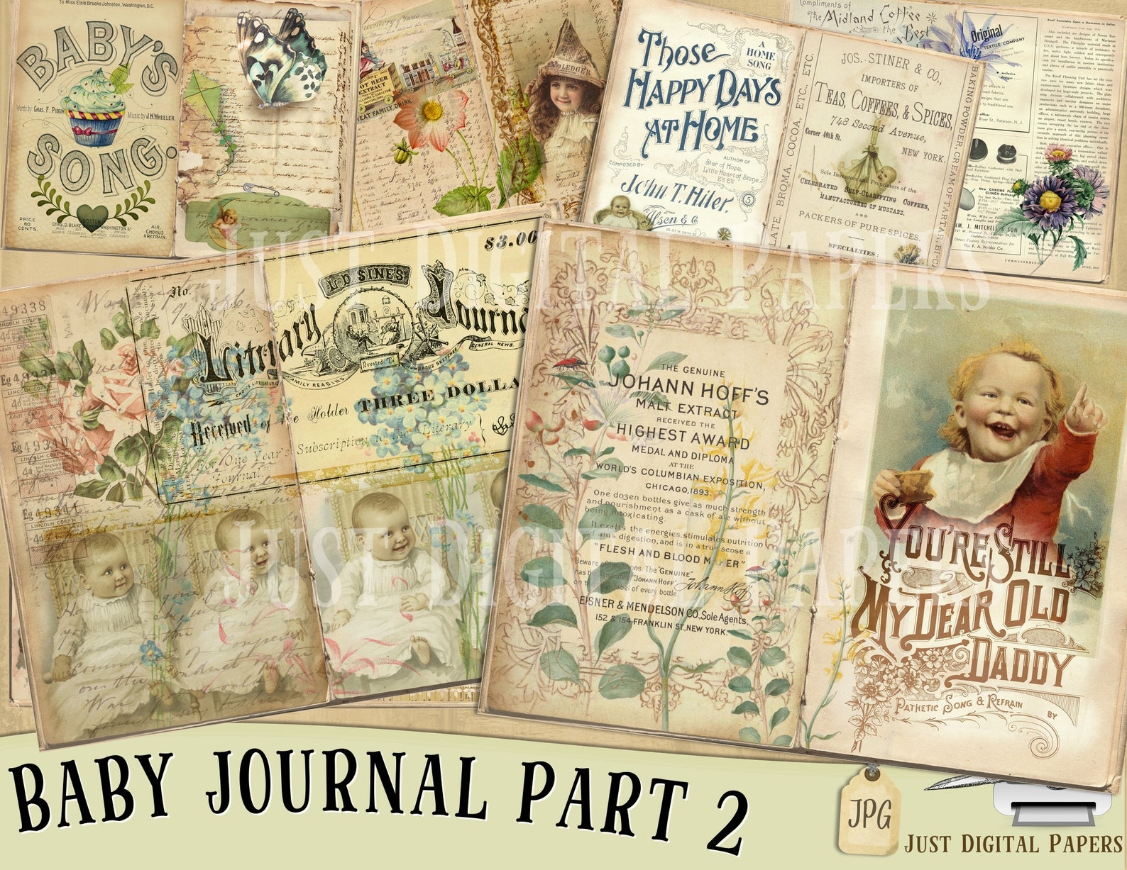 Baby Journal Junk Journal Baby Papers Ephemera Instant - Etsy Australia