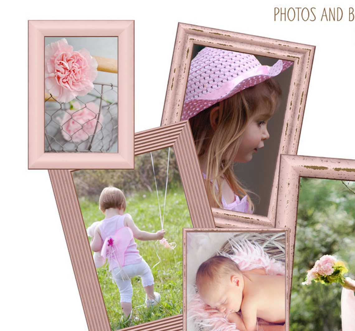Pink Wood Frames Digital Frames Psd Frames Scrapbook | Etsy Australia