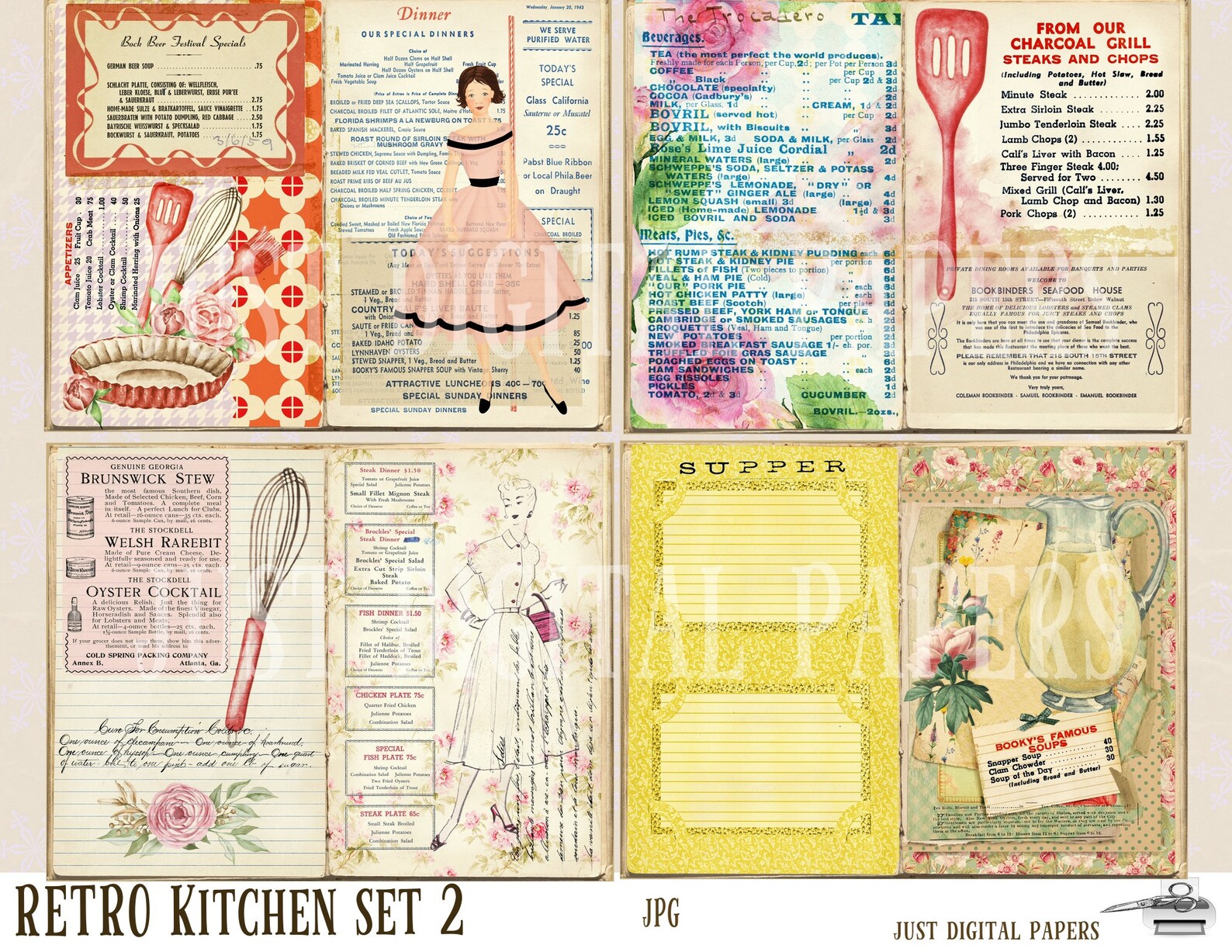 Retro Kitchen Journal Recipe Journal My Kitchen Journal - Etsy