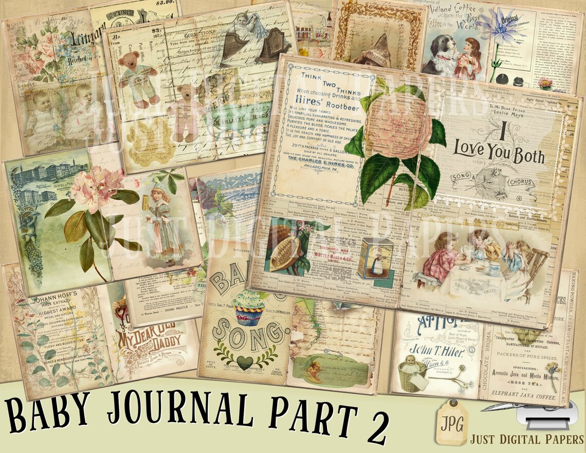 Baby Journal Junk Journal Baby Papers Ephemera Instant - Etsy Australia