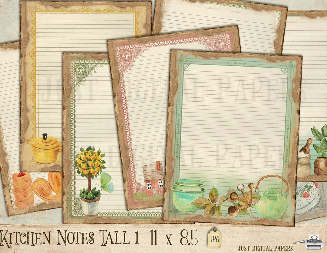 Recipe Journal, Recipe Papers, Kitchen Journal, Kitchen, Papers ...