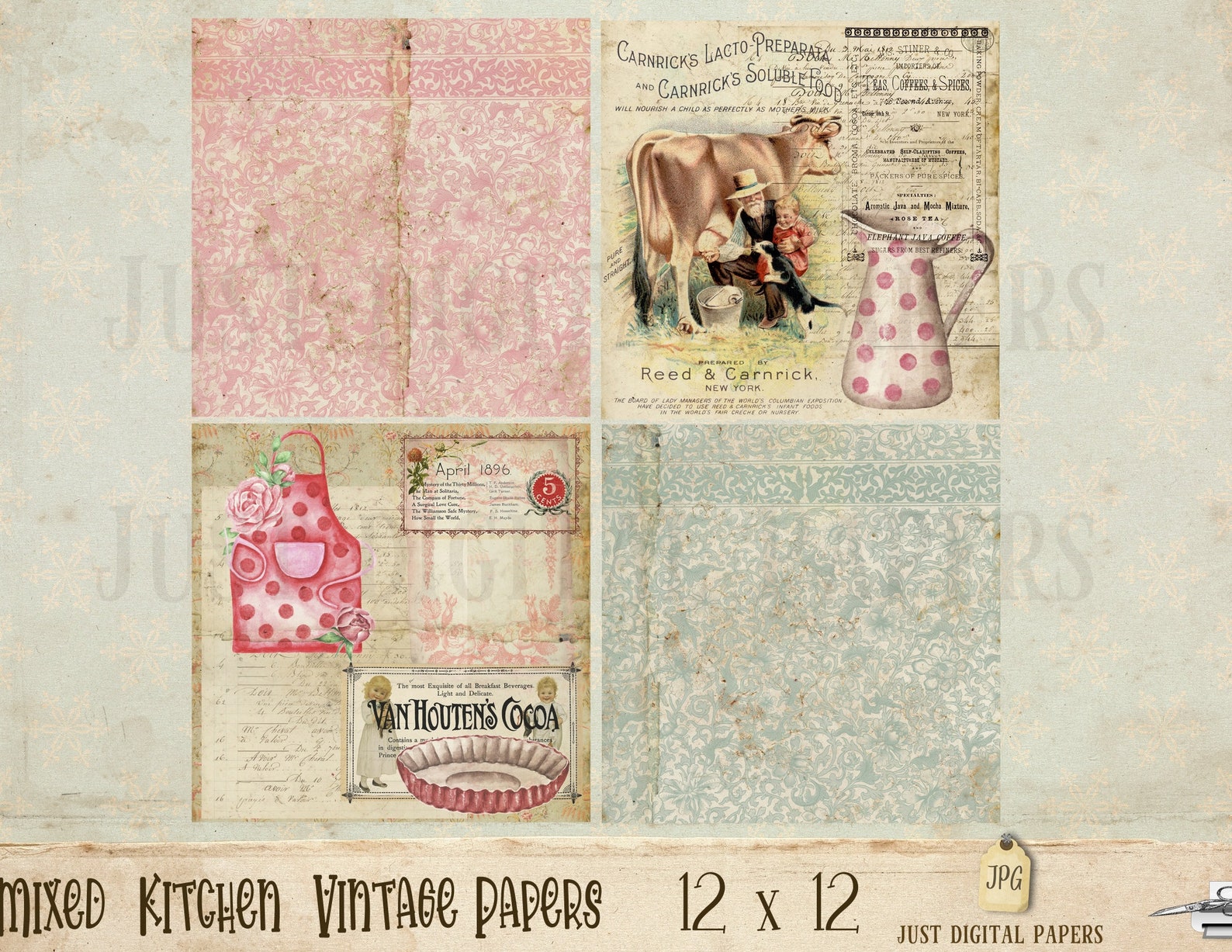 Kitchen Papers, Journal, Ephemera, Vintage Scrapbook, Papers, Vintage ...