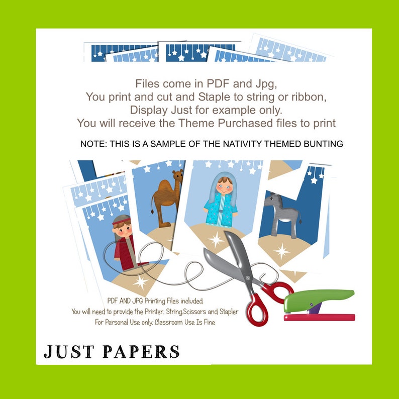 Nativity Bunting Printable Bunting Christmas Bunting | Etsy