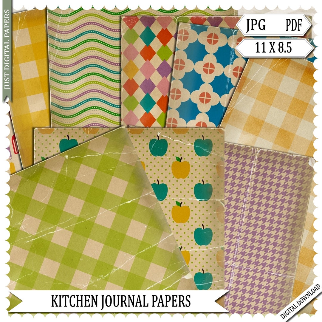 Journal Papers, Kitchen Journal, Kitchen Scrapbook, Papers, Cooking ...