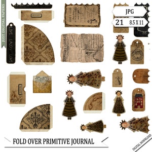 Primitive Journal, Printable, Instant Download, Grunge Journal, Vintage ...
