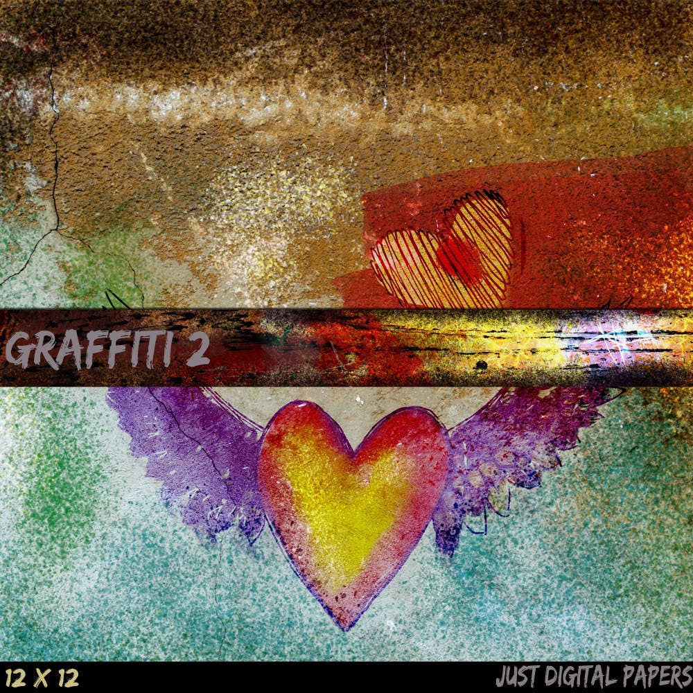 Graffiti Paper 2 Grunge Papers Brick Wall Papers Hand - Etsy