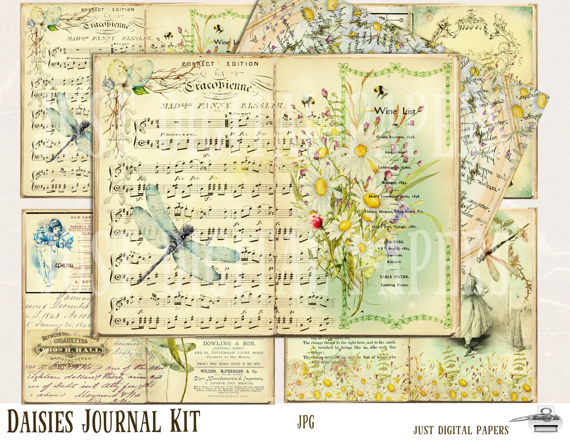 Daisy Journal Junk Journal Daisy Papers Ephemera Instant - Etsy