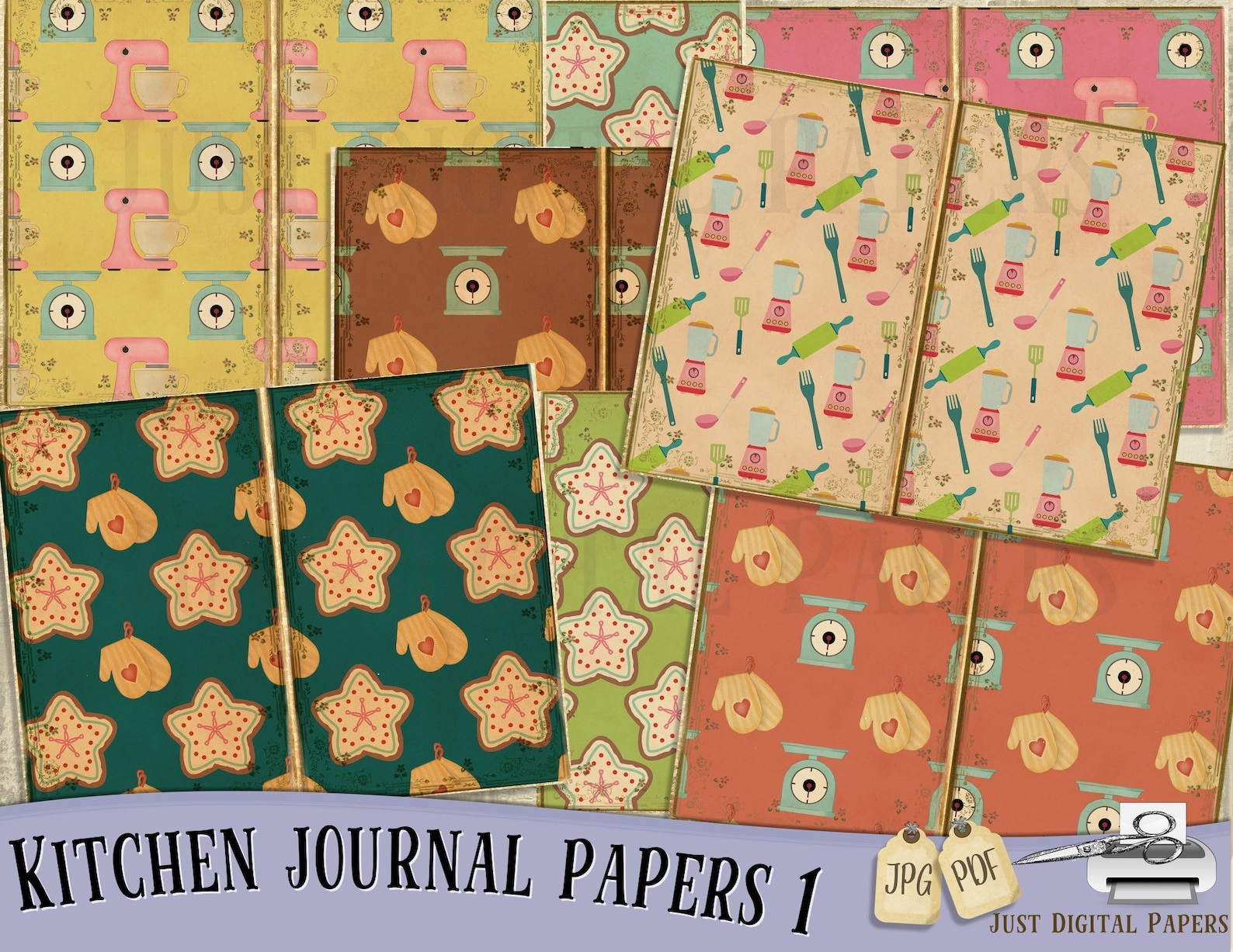 Kitchen papers Journal Papers Cooking papers Ephemera | Etsy