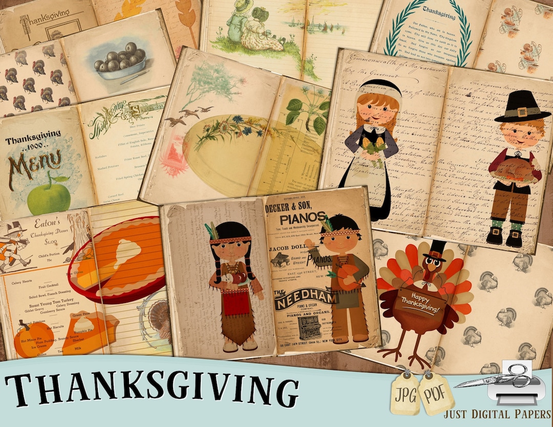 Thanksgiving Papers, Thanksgiving Journal, Thanksgiving Scrapbook ...