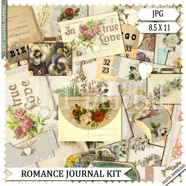 Romance Journal, Valentines Journal, Memory Journal, Love Scrapbook ...