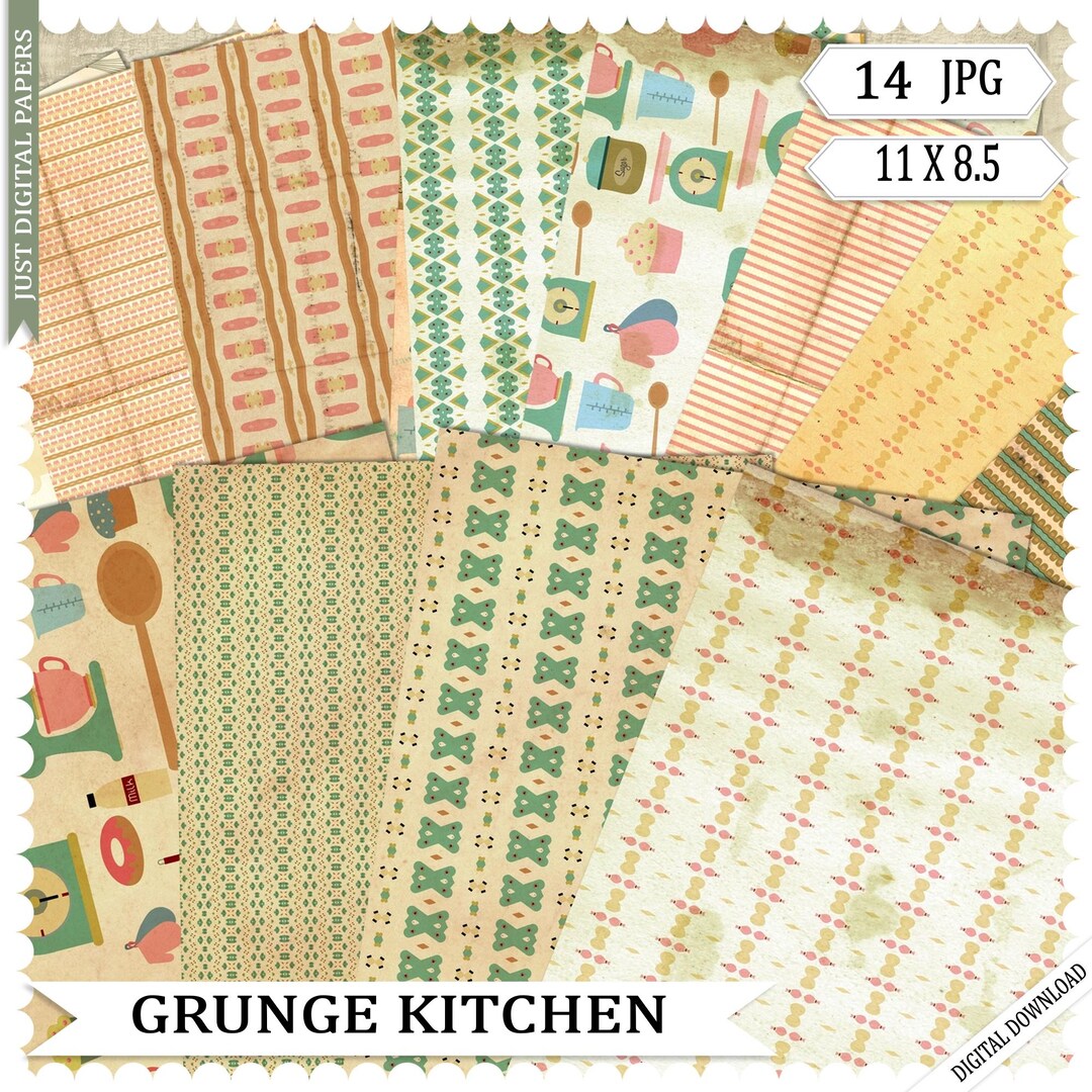 Kitchen Papers, Grunge Journal, Kitchen Scrapbook, Papers, Cooking ...