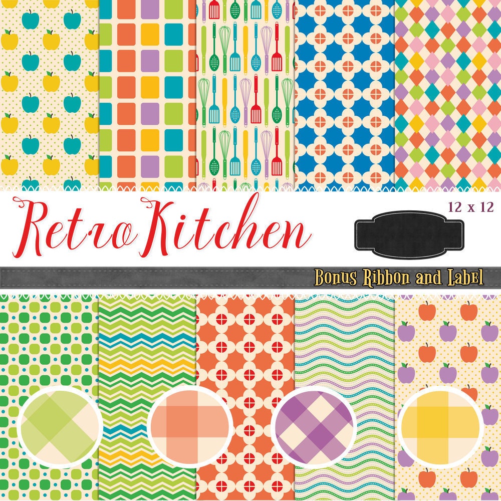 Retro Cooking Papers Baking Papers Food Papers Fruit Paper | Etsy