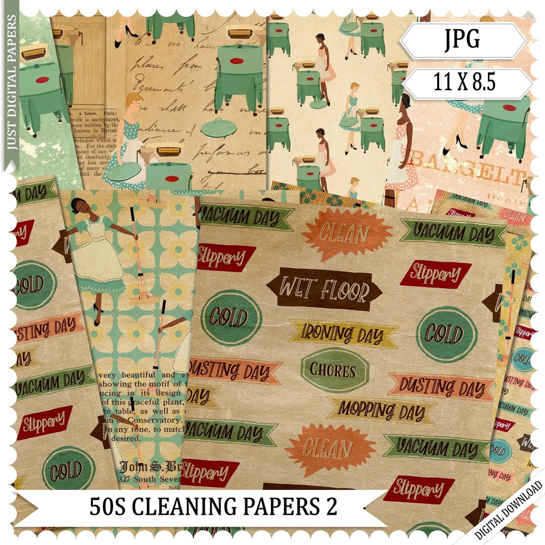 Housework Papers, Grunge Journal, Cleaning Scrapbook, Papers, Chores ...