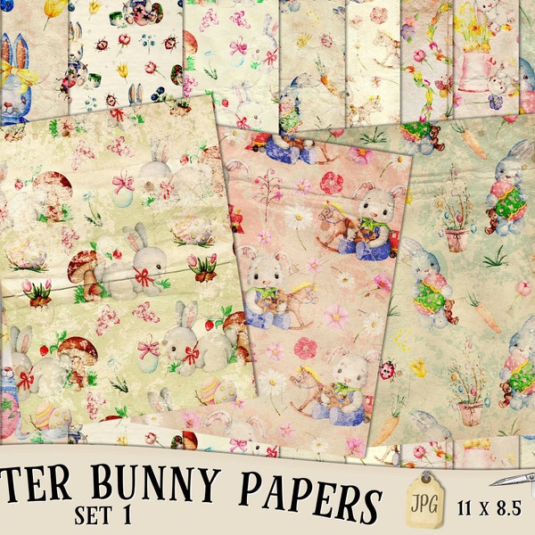 Bunny Digital Papers - Etsy