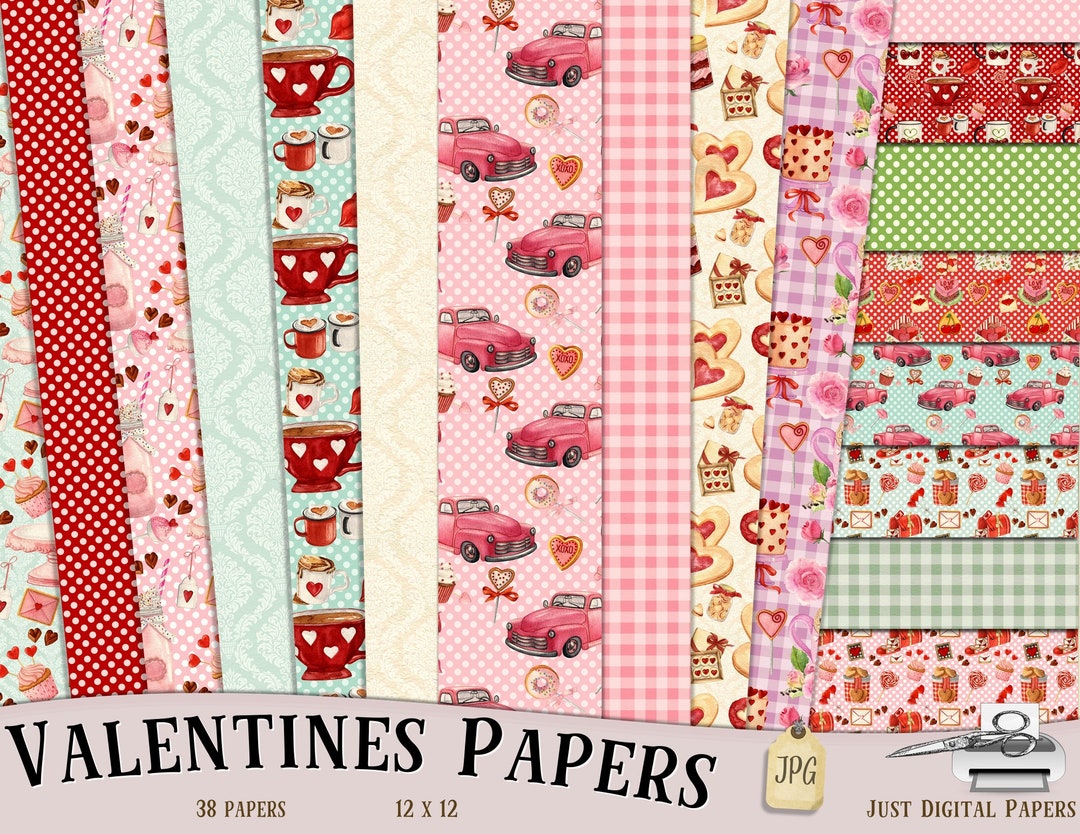 Valentines Papers Red Papers Love Papers Romance Papers - Etsy