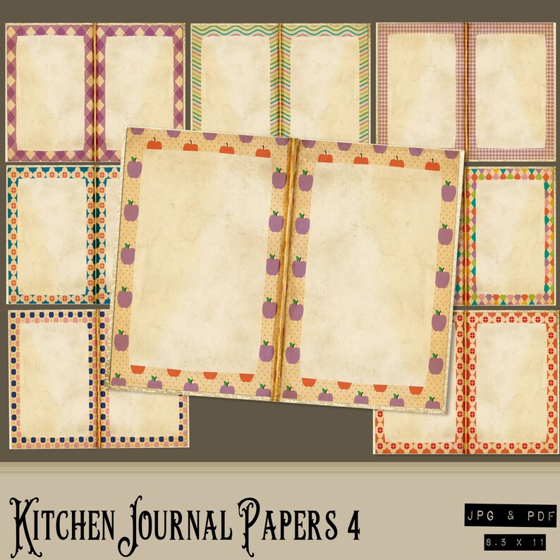 Kitchen papers Journal Papers Cooking papers Ephemera | Etsy