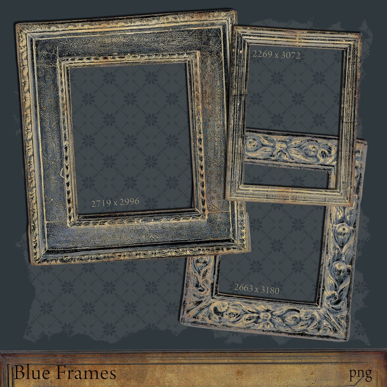 Blue Frames Digital Frames Beach Frames Scrapbook Frames - Etsy