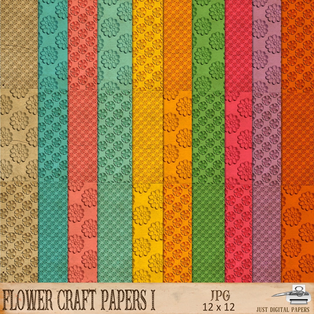 Flower Craft Paper, Printable Paper, Ephemera, Journal, Scrapbooking ...