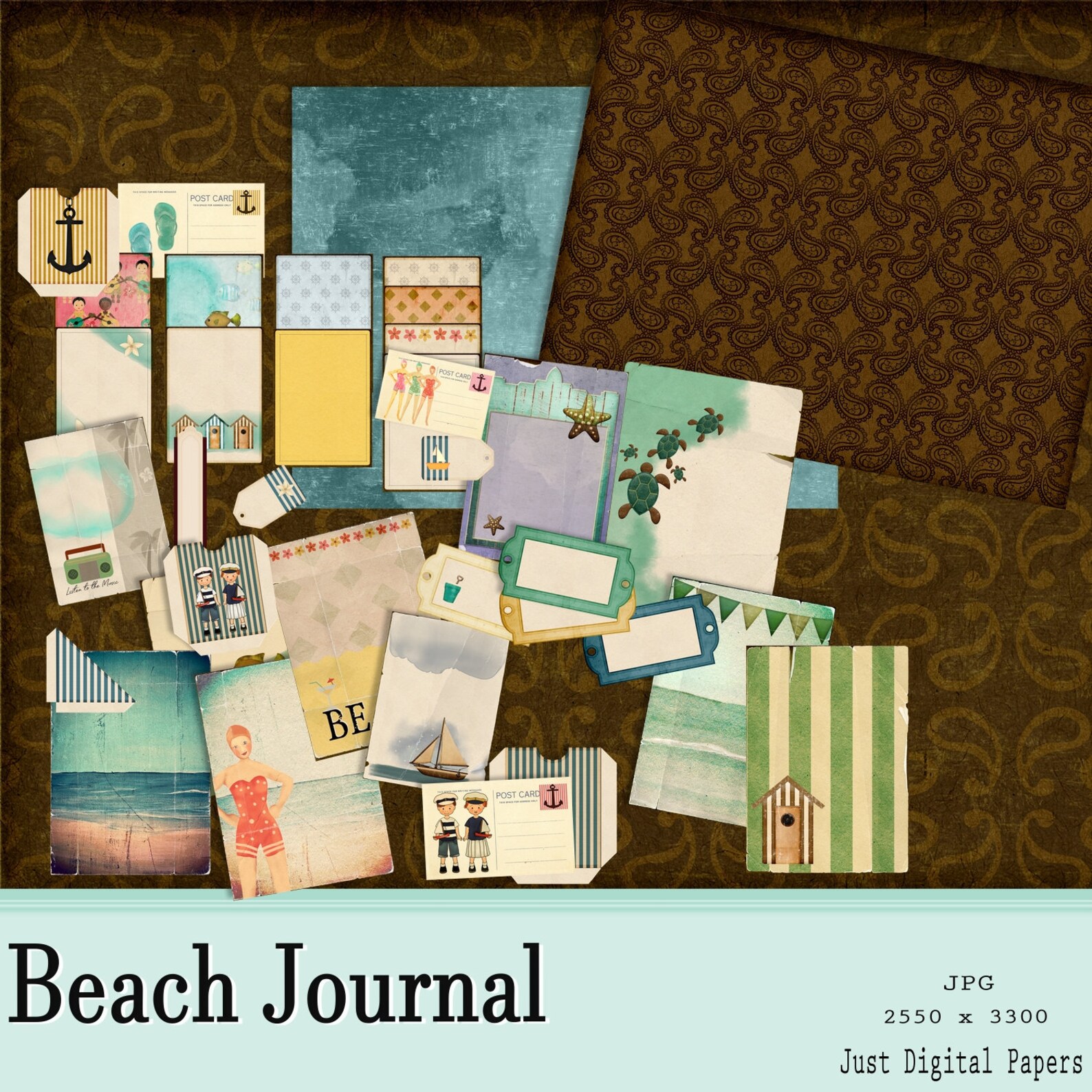 Beach Journal Ocean Kit Printable Scrapbook Digital - Etsy