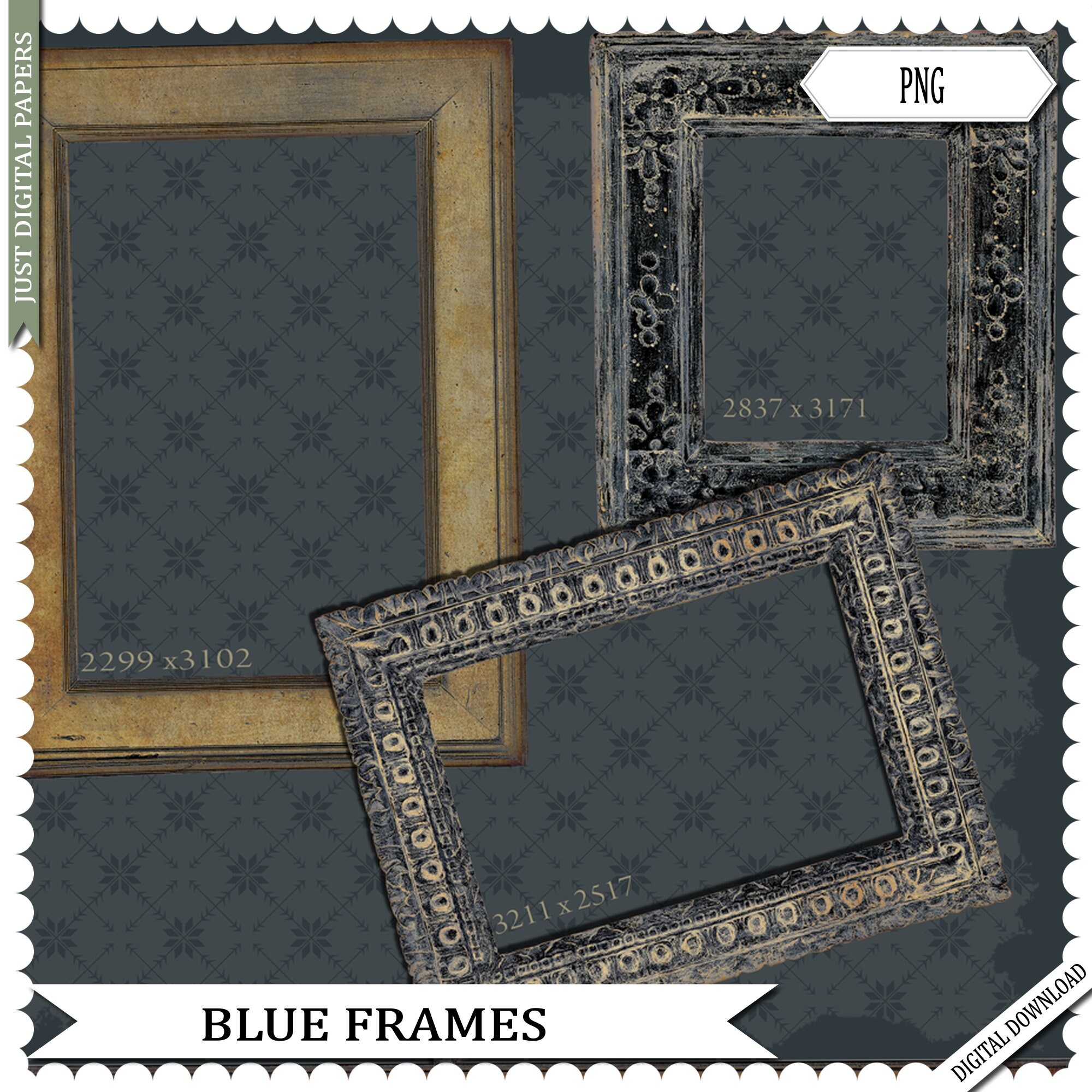 Blue Frames, Digital Frames, Beach Frames, Scrapbook Frames ...