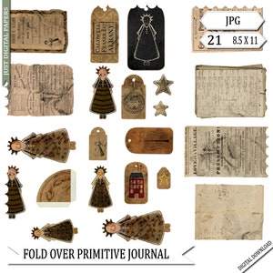Primitive Journal, Printable, Instant Download, Grunge Journal, Vintage ...