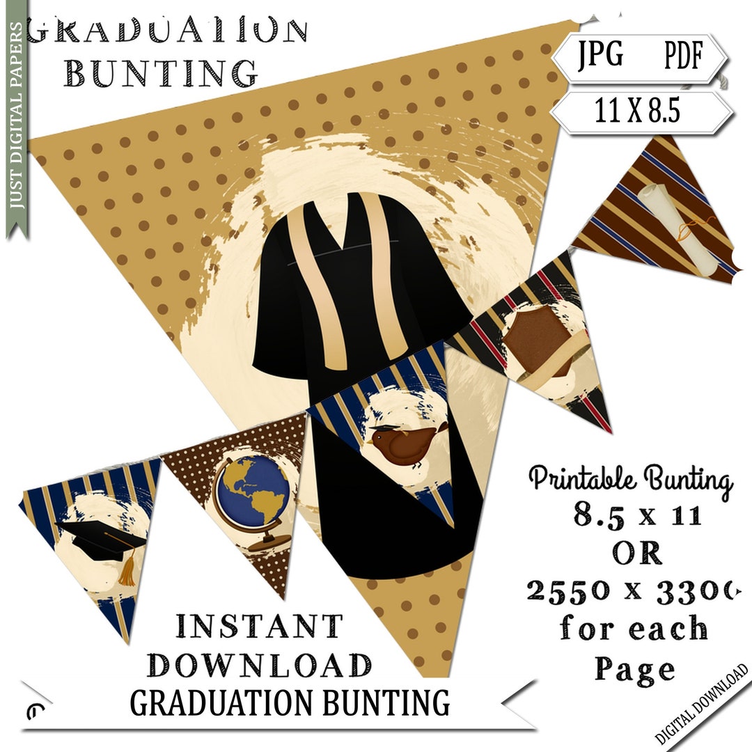 Graduation Bunting, Printable Bunting, Digital Bunting, School Bunting ...