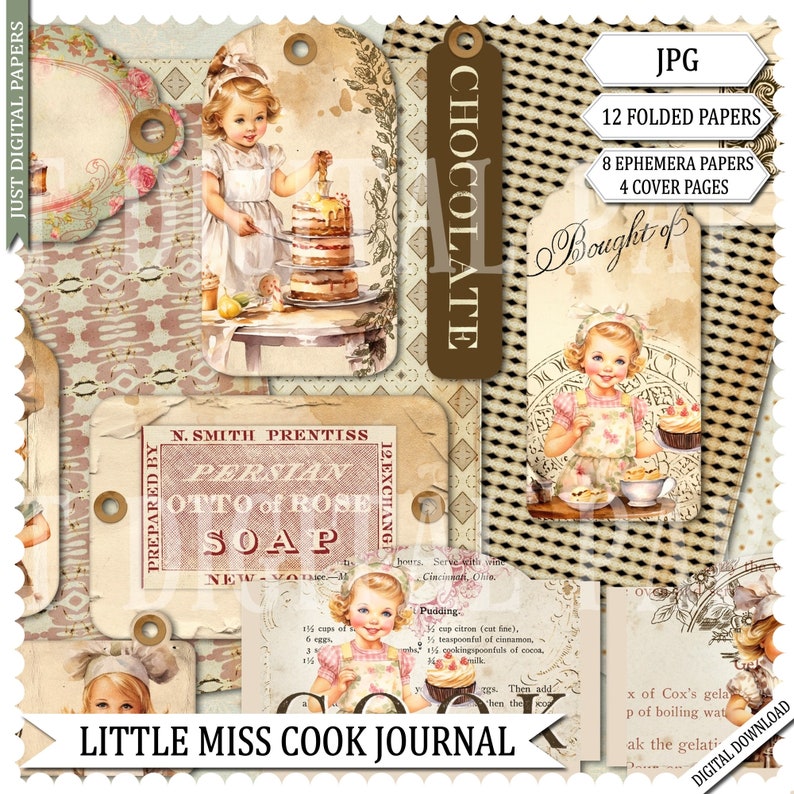 Girl Kitchen Journal, Recipe Journal, My Kitchen Journal, Kitchen Retro ...