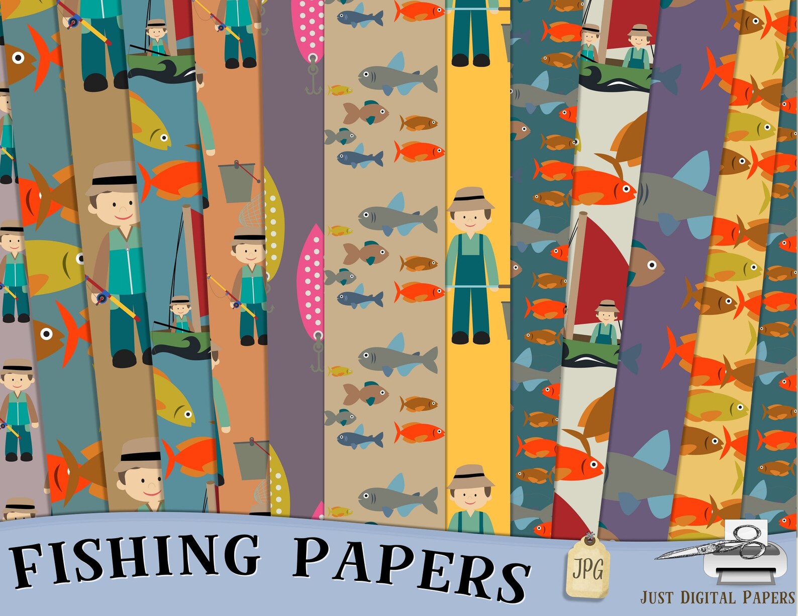 Fishing Papers Fish Papers Fisherman Papers Fathers Dat - Etsy