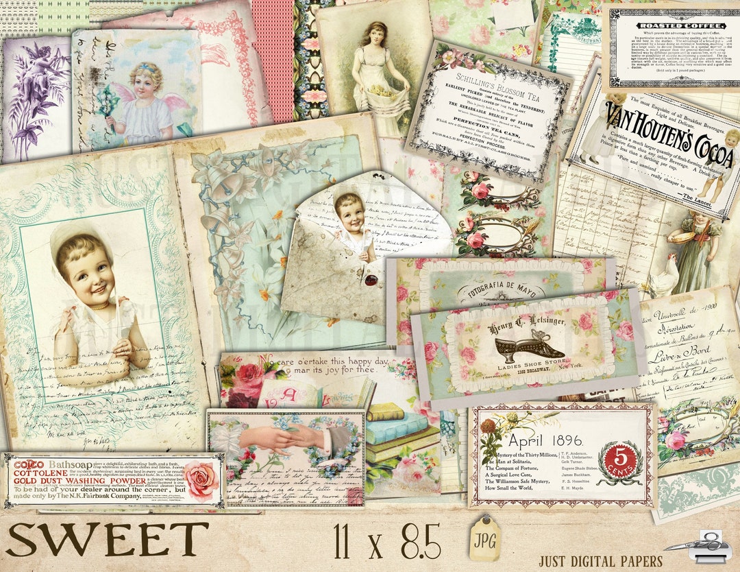 Sweet Journal, Printable, Instant Download, Whimsy Journal, Vintage ...