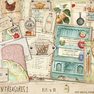 Kitchen Journal, Printable, Instant Download, Cooking Journal, Vintage ...