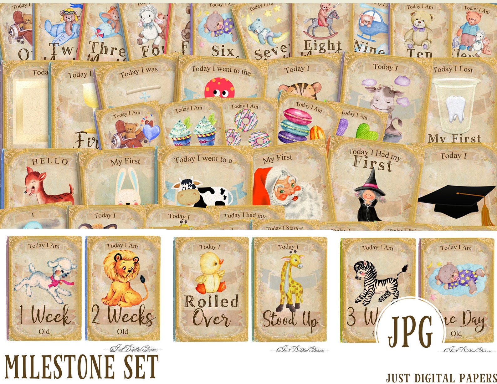 Baby Milestones, Printable, Scrapbook, Digital, Printable Journal ...