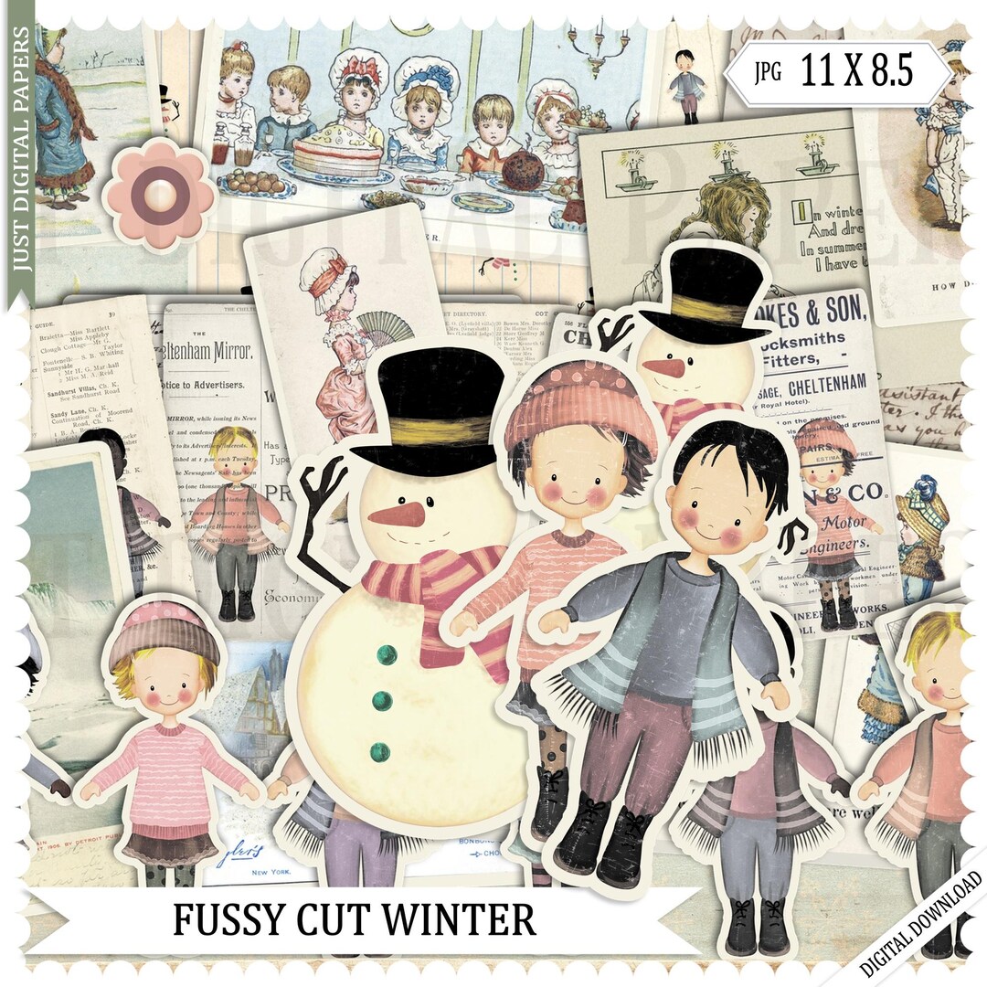 Winter Journal, Printable, Instant Download, Whimsy Journal, Vintage ...