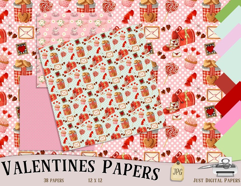 Valentines Papers Red Papers Love Papers Romance Papers - Etsy