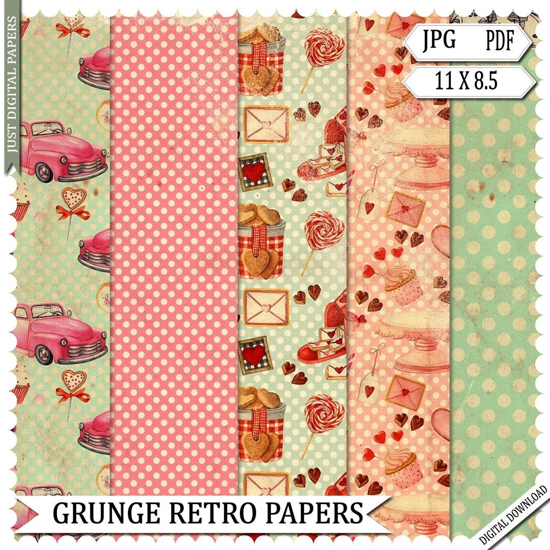 Retro Paper, Printable Paper, Retro, Grunge, Textures, 50s, Papers ...